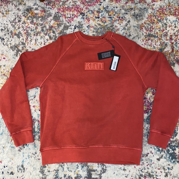 Kith | Tops | Nwt Kith Box Logo Crewneck In Terra Cotta | Poshmark